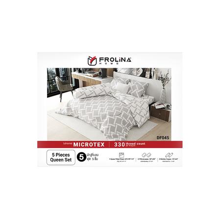 ชุดผ้าปูที่นอน 5 ฟุต 5 ชิ้น FROLINA MICROTEX DF045
