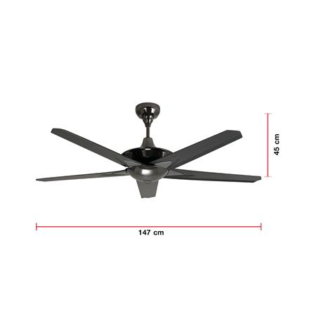 พัดลมไม่มีโคมไฟ CARINI CN01-58N AGM 58 นิ้ว 5 ใบพัด สีดำ