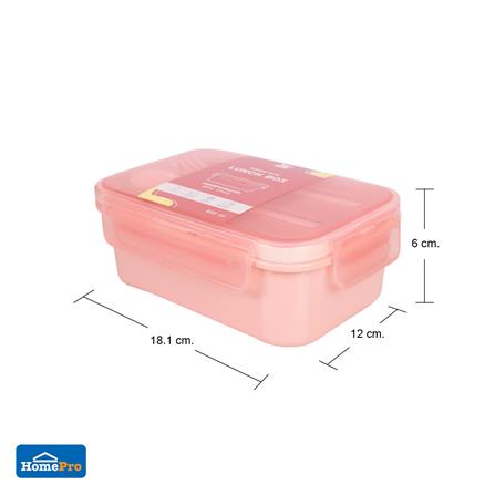 กล่องอาหาร+ช้อนส้อม KECH PASTEL 1238 0.85 ลิตร สีชมพู