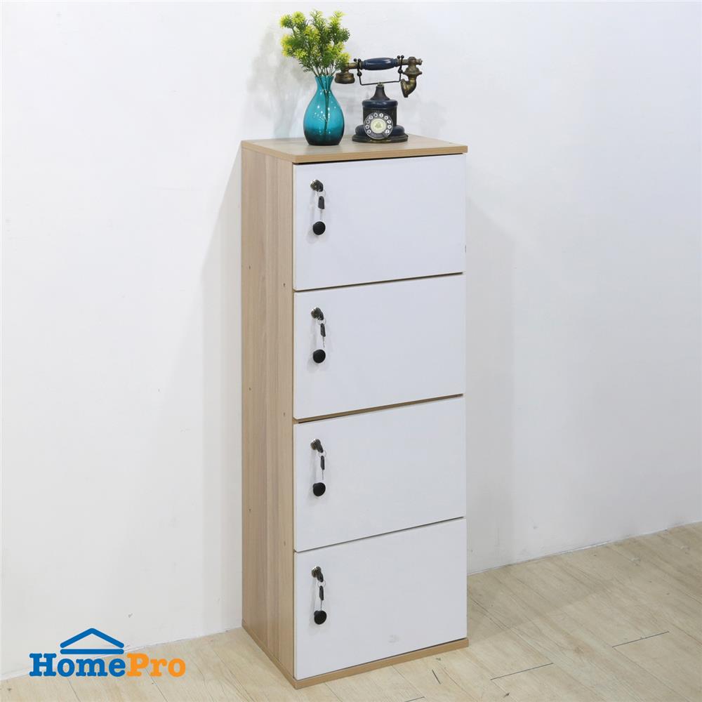 ตู้ล็อกเกอร์ 4 ช่อง FURDINI ANY สีไวท์โอ๊ค/ขาว