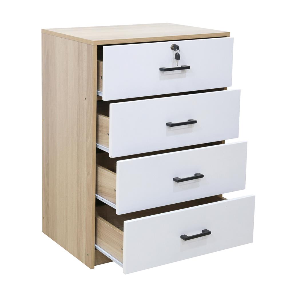 ตู้ลิ้นชัก 4 ลิ้นชัก FURDINI ANY สีไวท์โอ๊ค/ขาว