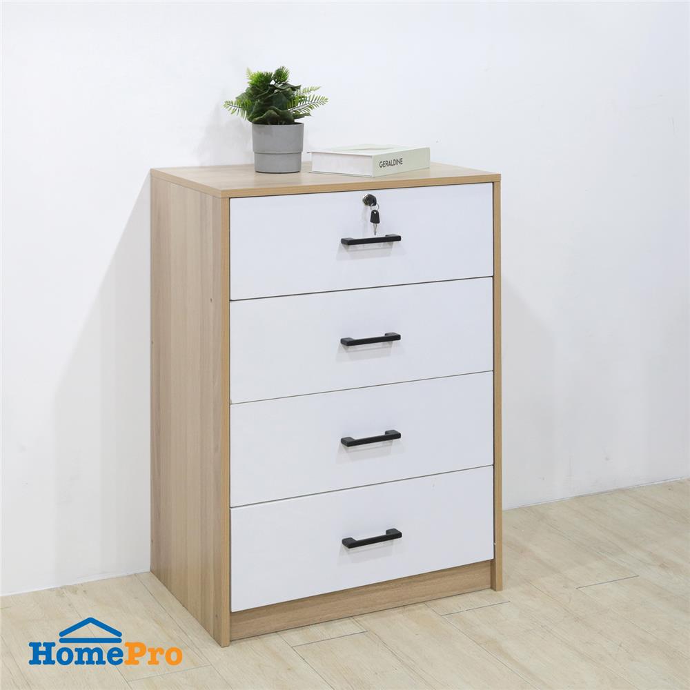 ตู้ลิ้นชัก 4 ลิ้นชัก FURDINI ANY สีไวท์โอ๊ค/ขาว