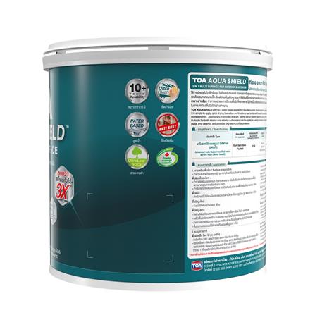 สีเคลือบเงา TOA AQUA SHIELD 2 IN 1 AQ100 สีขาว กึ่งเงา 3.5 ลิตร