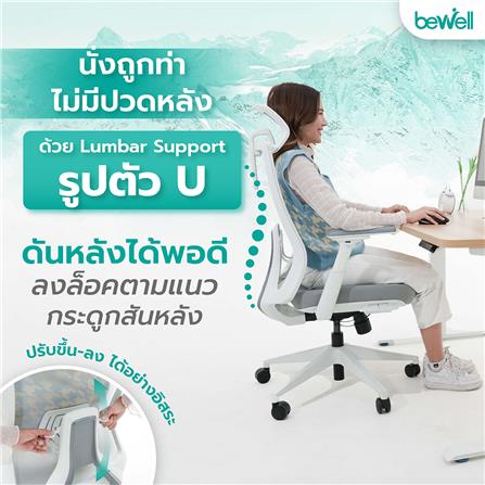 เก้าอี้สุขภาพ BEWELL FROZEN สีขาว