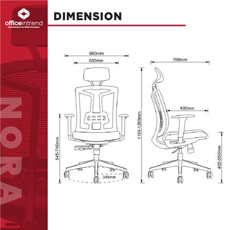 เก้าอี้สำนักงาน OFFICEINTREND NORA สีดำ