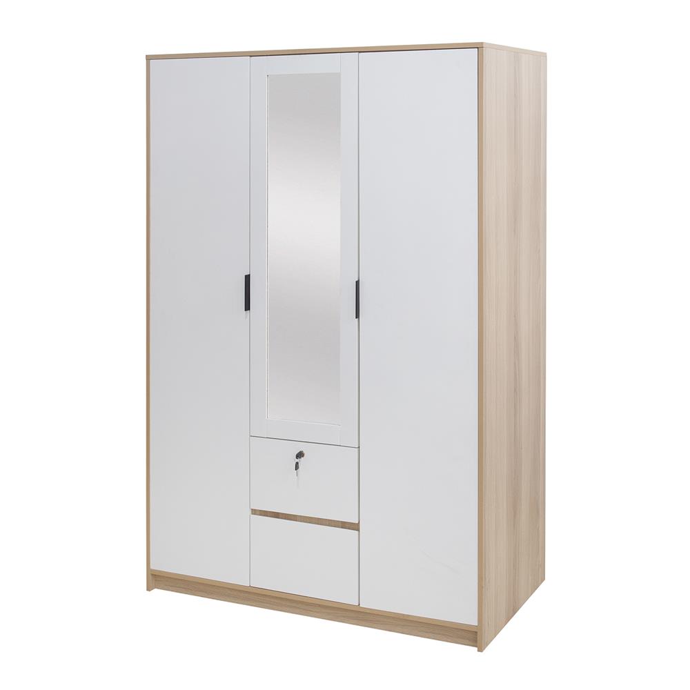 ตู้เสื้อผ้า 3 บานเปิด FURDINI GREATE สีไวท์โอ๊ค/ขาว