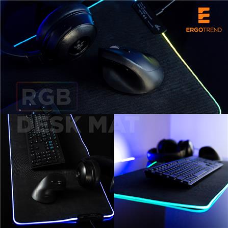 แผ่นรองเมาส์พร้อมไฟ RGB ERGOTREND สีดำ