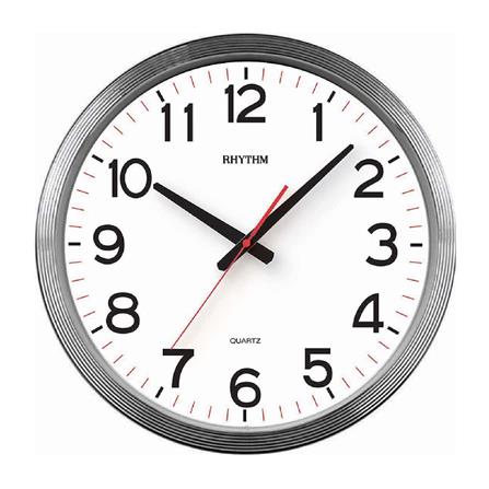 นาฬิกาแขวน RHYTHM CMG852NR19 16.5 นิ้ว สีเงิน