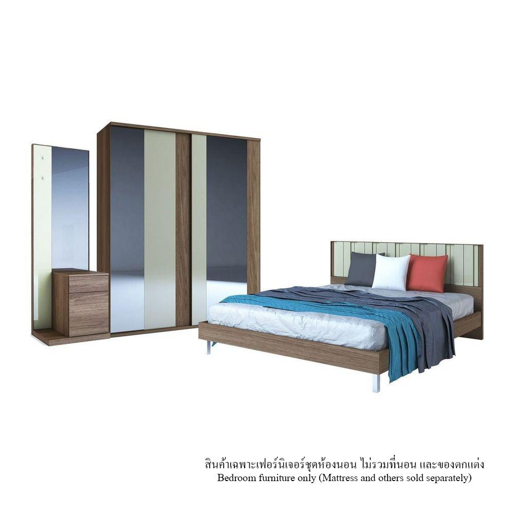 ชุดห้องนอน 5 ฟุต SB FURNITURE TAZZINA 59020330 สีไม้เข้มธรรมชาติ