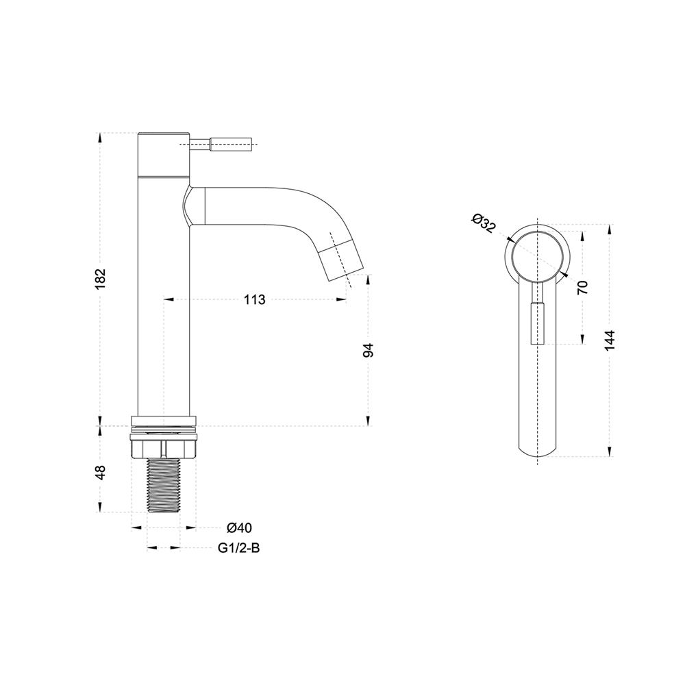 ก๊อกอ่างล้างหน้า DONMARK GL-1138 สีดำ