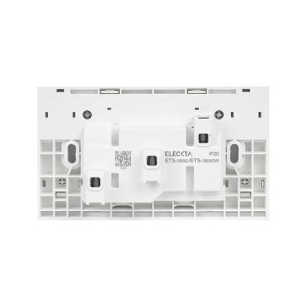 ชุดเต้ารับคู่ 3 ขา มีสวิตช์คุม ELECKTA VERVE สีขาว