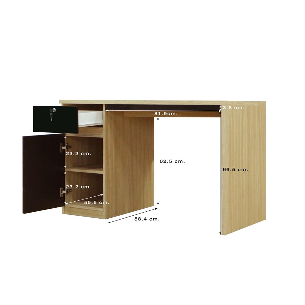 โต๊ะทำงาน BURO REVOLUTION DK120 LR 120 ซม. สีเนเชอรัลแอช/ดำ