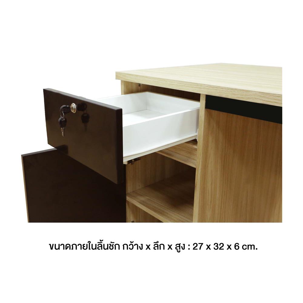 โต๊ะทำงาน BURO REVOLUTION DK120 LR 120 ซม. สีเนเชอรัลแอช/ดำ