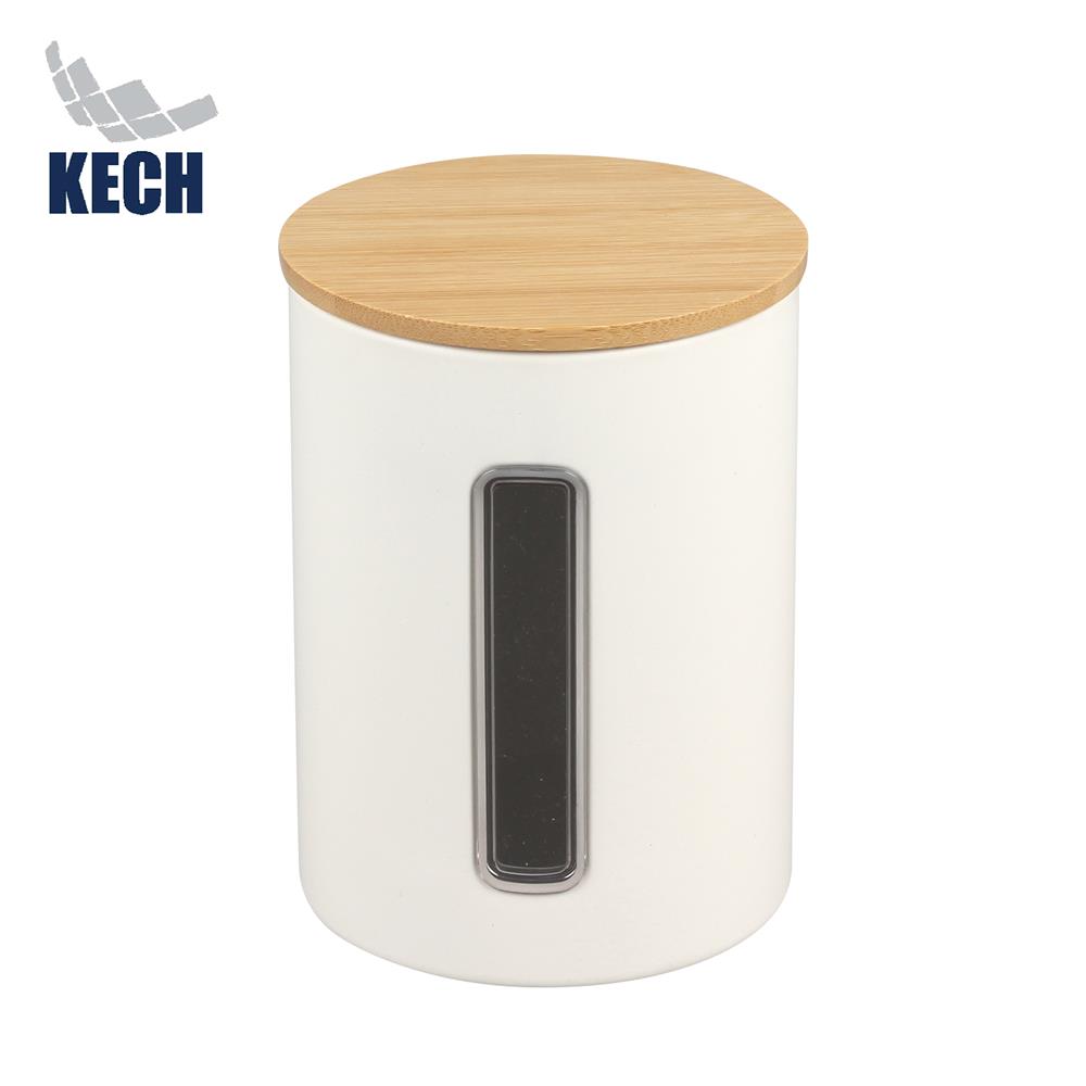 ขวดโหลกลมฝาดึง KECH HOMME 0.83 ลิตร สีขาว