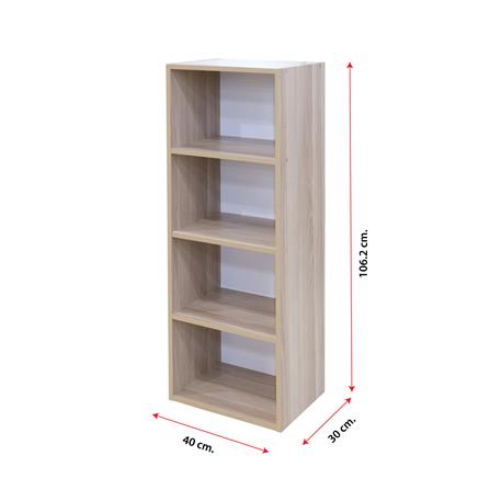 ตู้เตี้ยบานโล่ง 4 ชั้น FURDINI SAKI 40 ซม. สีไวท์โอ๊ค/ขาว