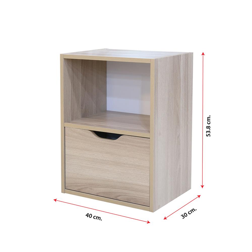 ตู้บานผสม 2 ช่อง FURDINI SAKI สีไวท์โอ๊ค/ขาว