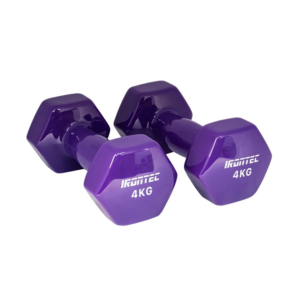 ดัมเบลหุ้มไวนิล IRONTEC 4 กก. สีม่วง