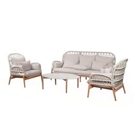 ชุดโซฟาสนาม 5 ที่นั่ง BENETTA MIRALY สีเบจ