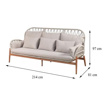 ชุดโซฟาสนาม 5 ที่นั่ง BENETTA MIRALY สีเบจ