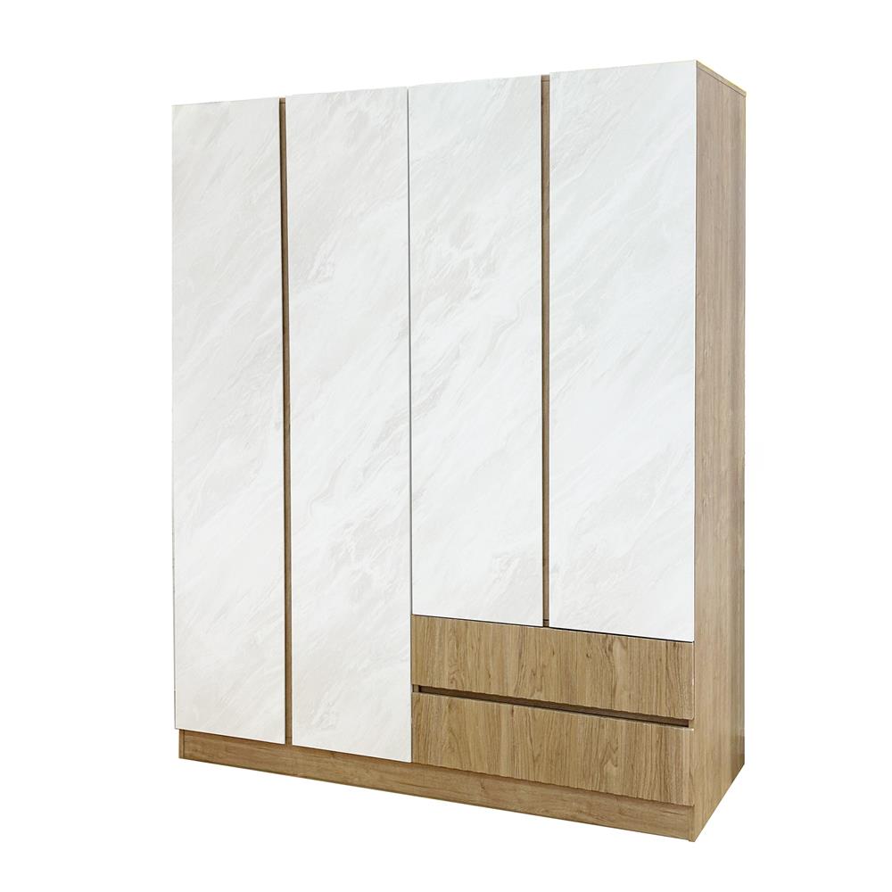 ตู้เสื้อผ้า 4 บานเปิด FURDINI TERRA 160 ซม. สีโอ๊ค/ลายหิน