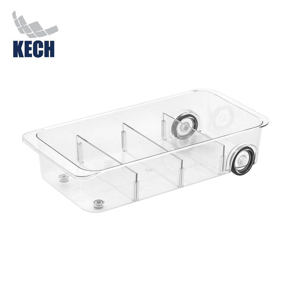 กล่องเก็บของมีล้อ KECH 39X19.5X8.5 ซม. สีใส